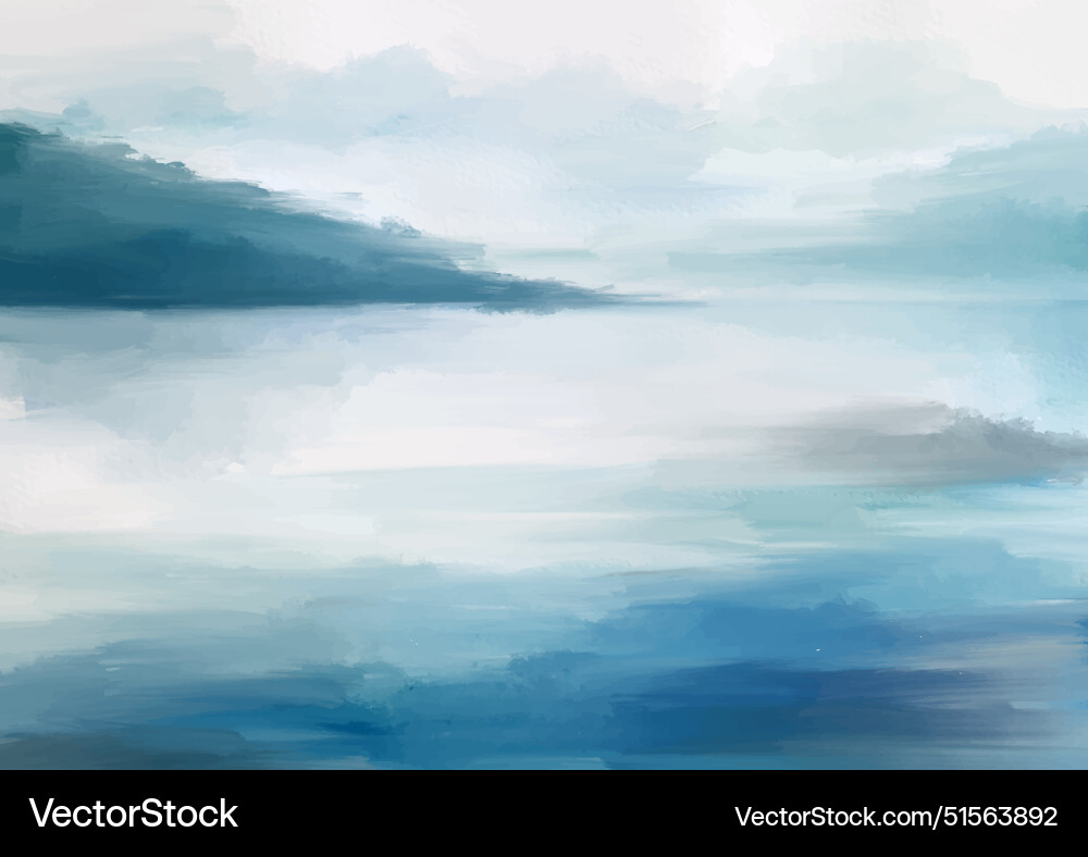 Abstract hand painted minimal seascape landscape Vector Image