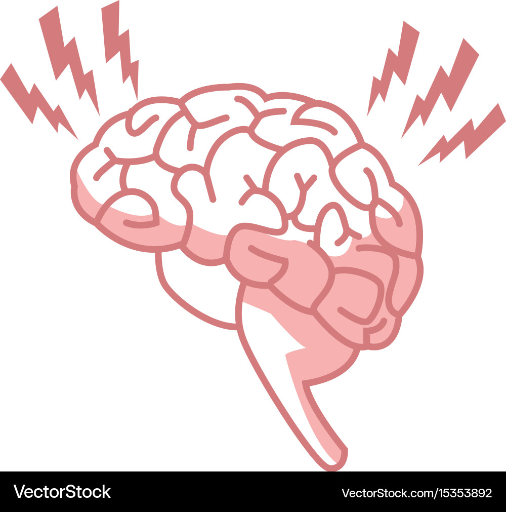 Abstract human brain injury stroke cartoon Vector Image