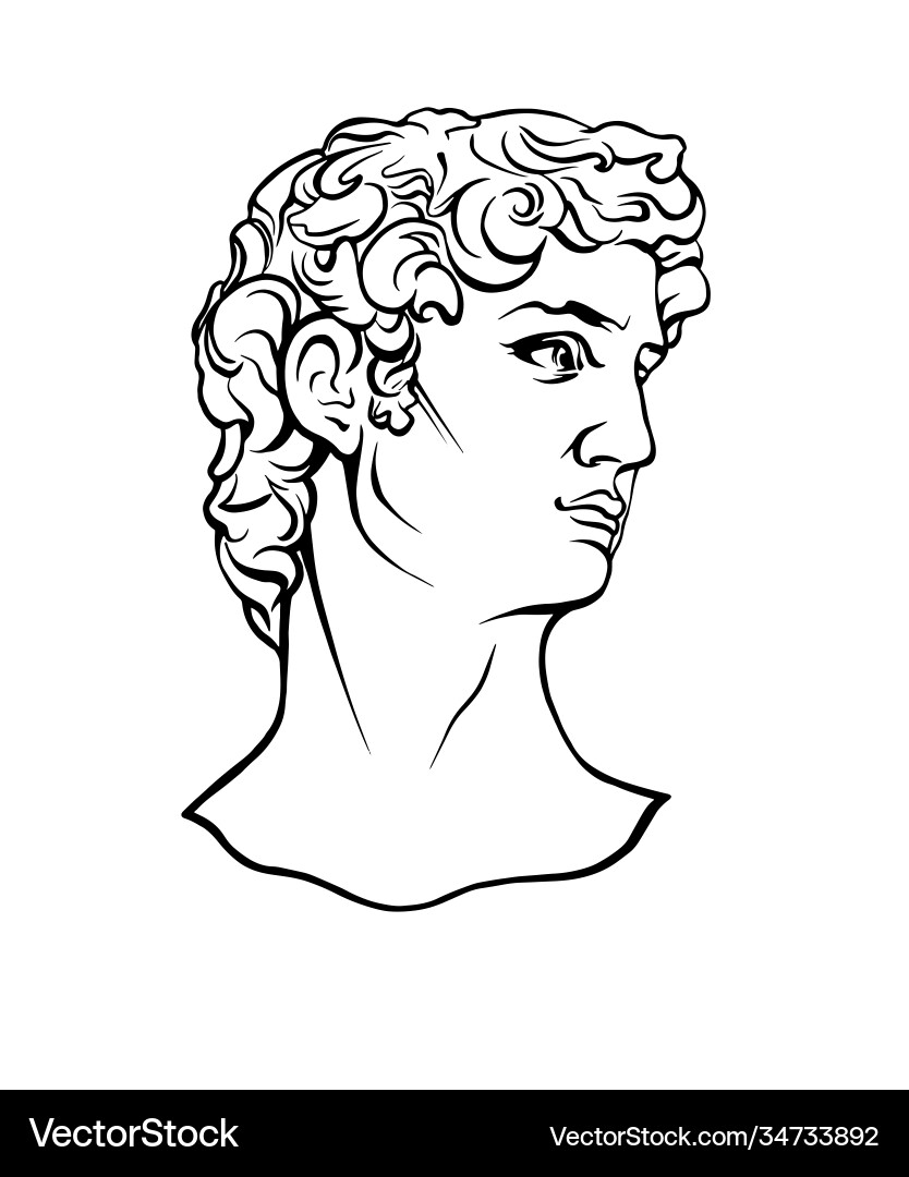 Art head david michelangelo Royalty Free Vector Image