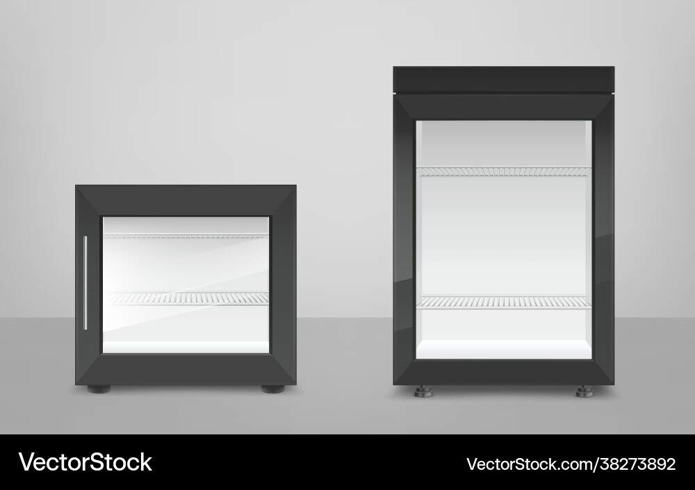 Black Mini Refrigerators - Set Royalty Free Vector Image