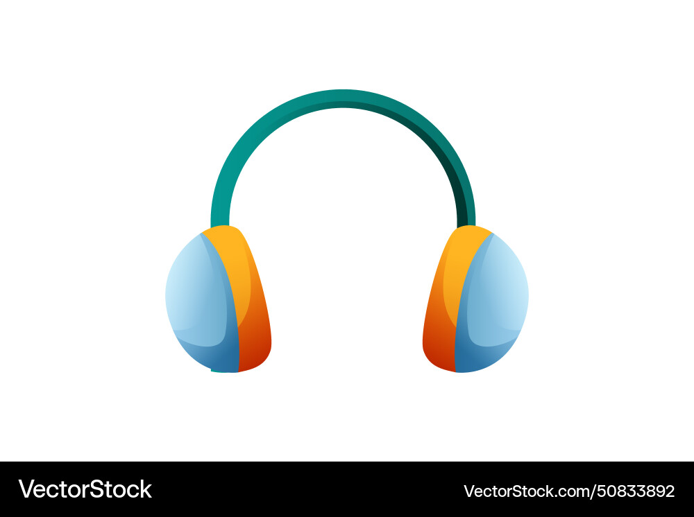 Blue earmuff winter clothes sticker Royalty Free Vector