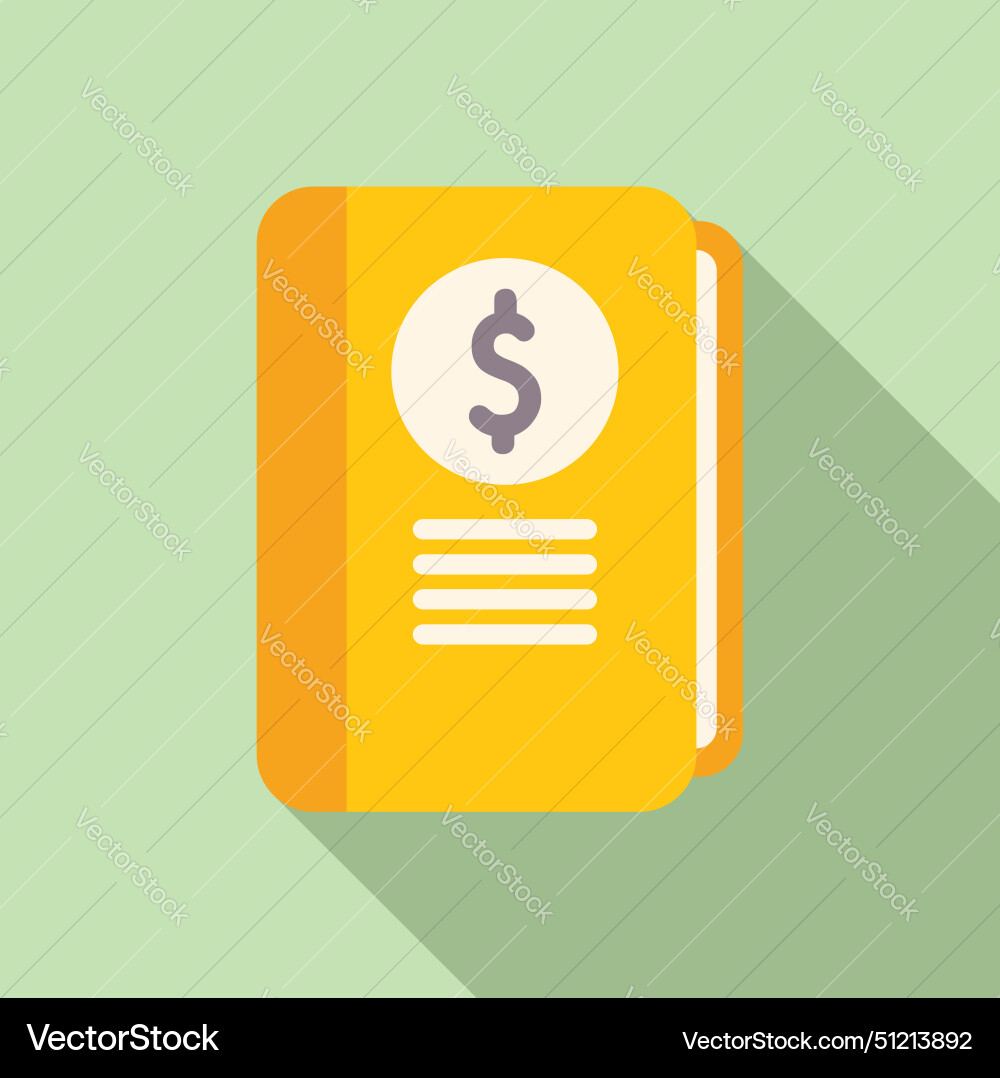 Collateral folder icon flat tax money form Vector Image