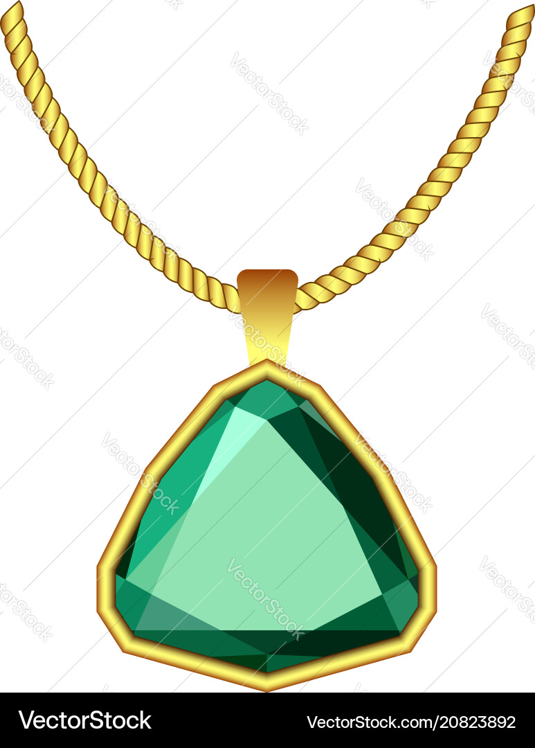Emerald jewelry icon realistic style Royalty Free Vector