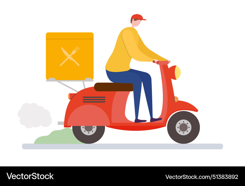 Food delivery concept flat design for graphic Vector Image