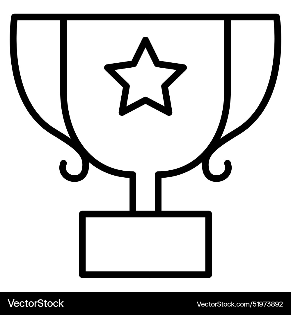 Football trophy icon in thin line style graphic Vector Image