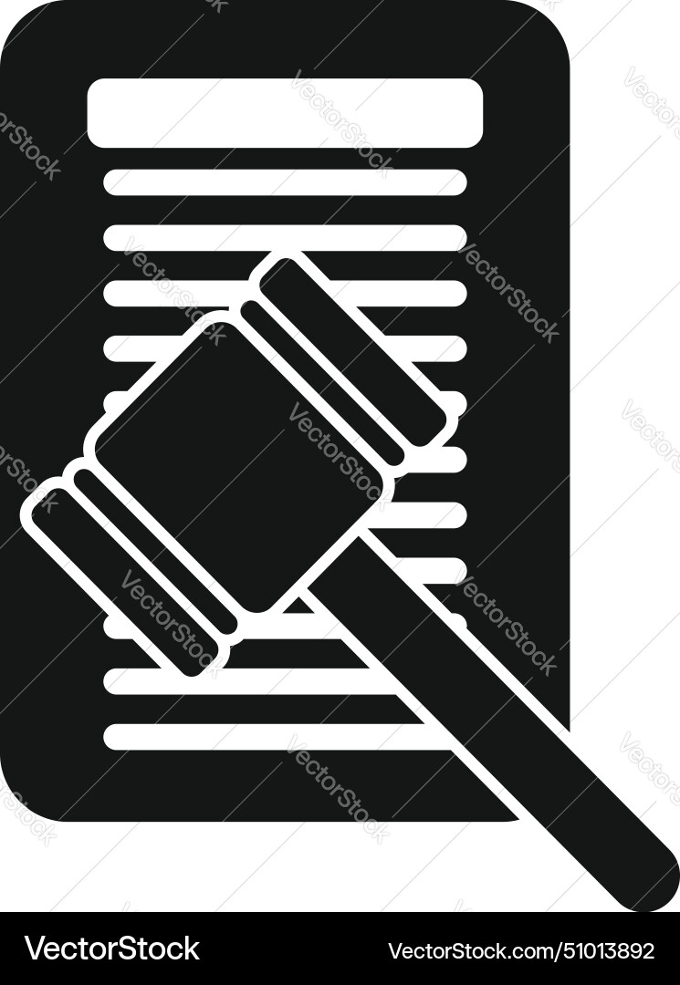 Gavel of disclaimer icon simple document Vector Image