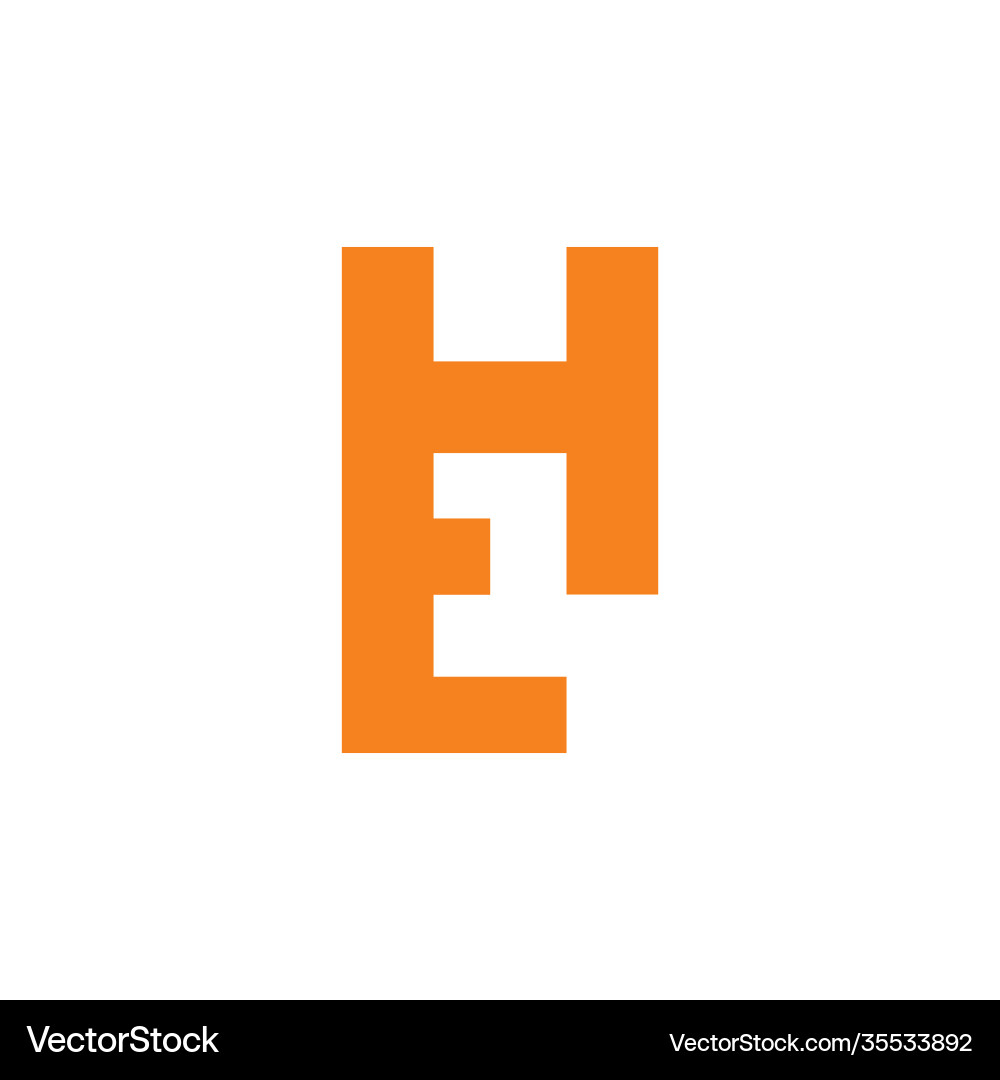Letter ht simple geometric line logo Royalty Free Vector