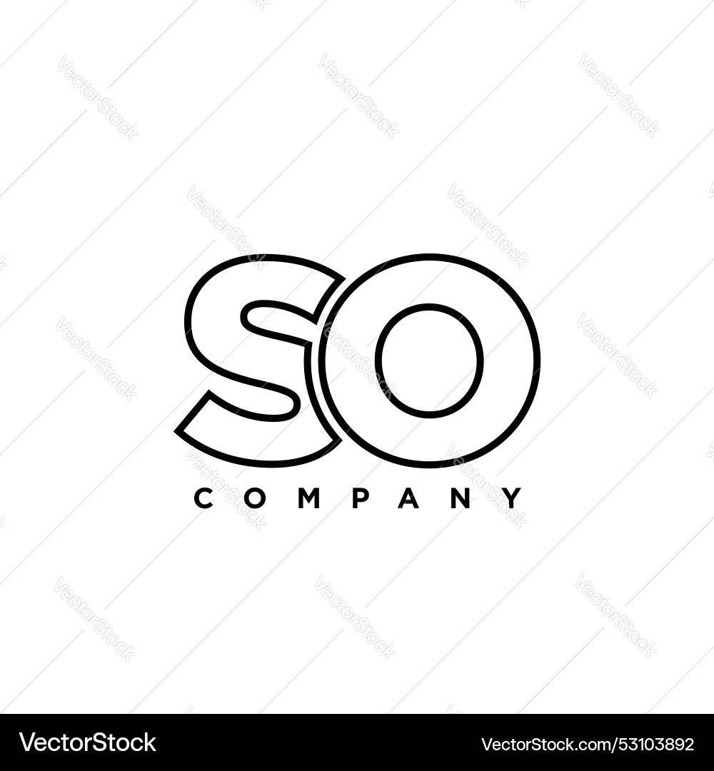 Letter s and o so logo design template minimal Vector Image