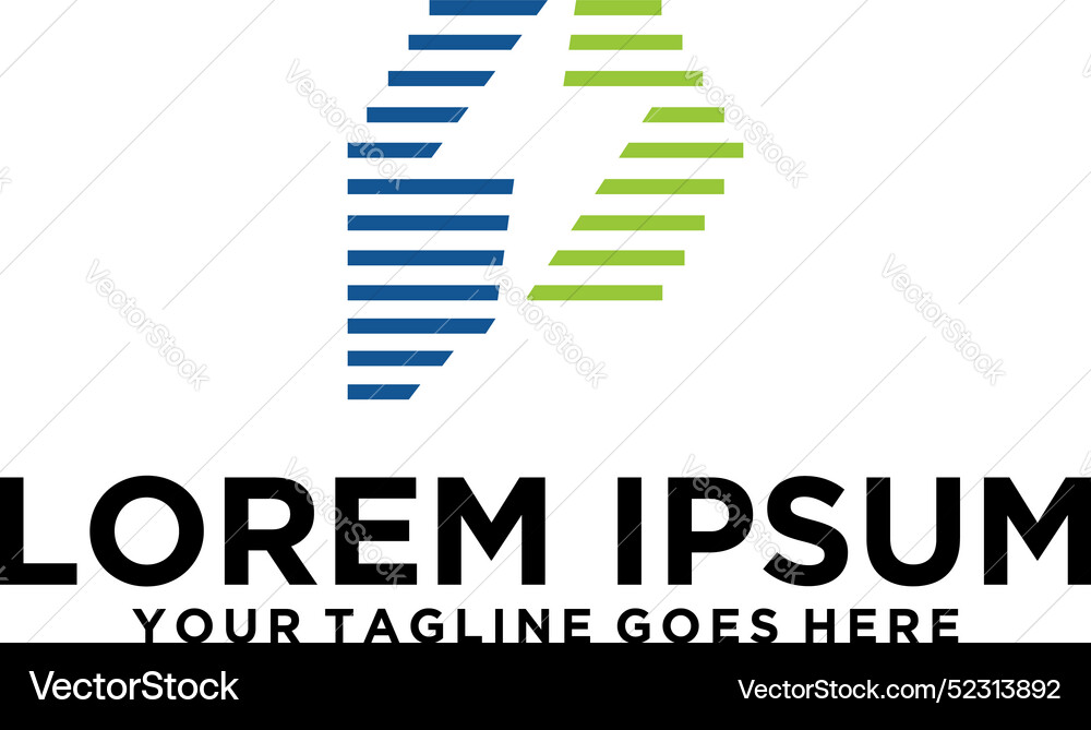 Renewable energy p letter logo Royalty Free Vector Image