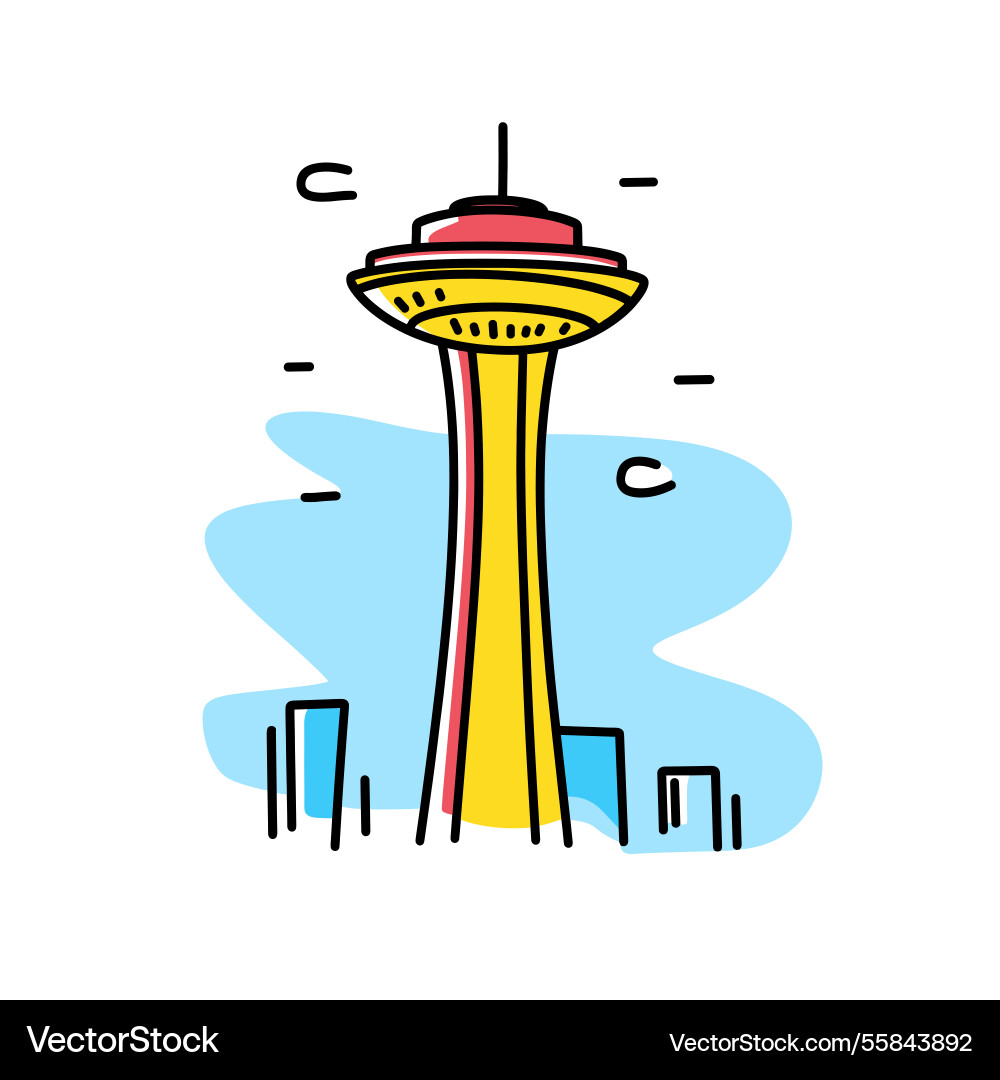 Space Needle Cartoon Space Needle On Transparent Background, Space