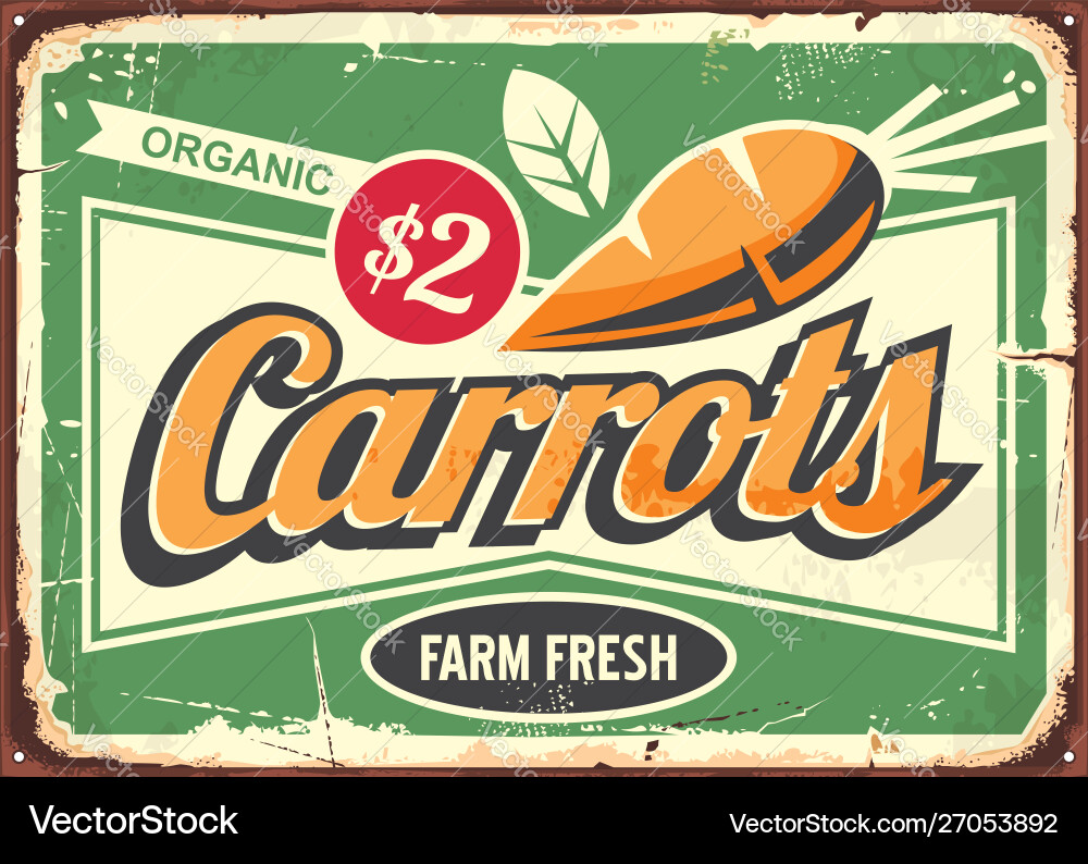 Vintage Carrot Farm Sign Royalty Free Vector Image