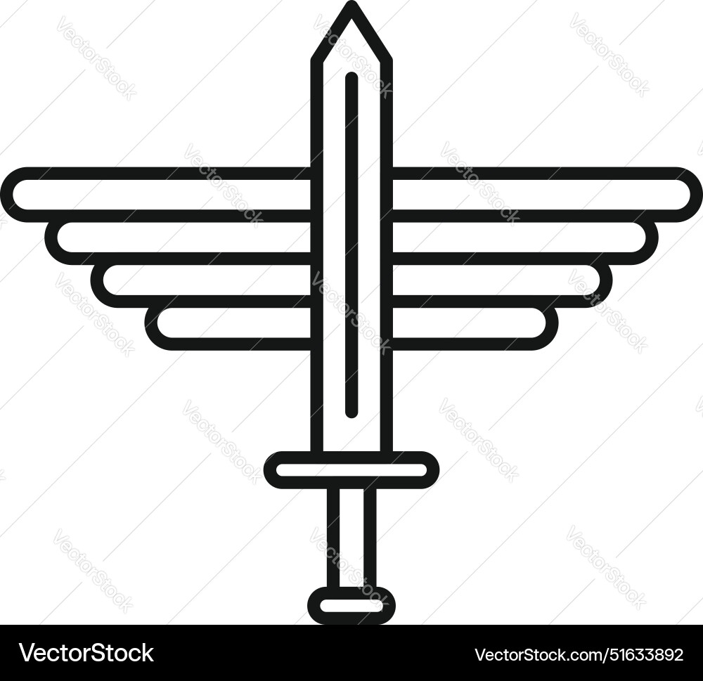 Winged sword logo combining a weapon with bird Vector Image