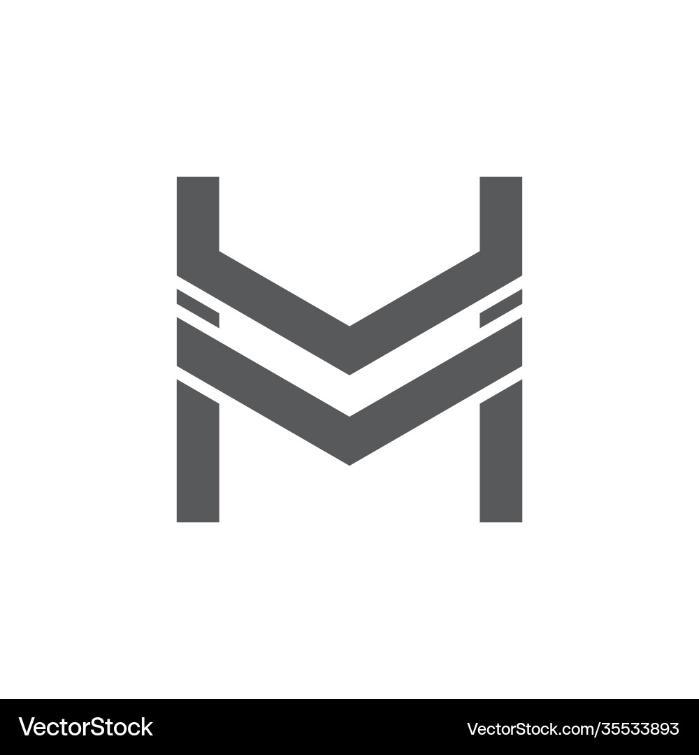 Abstract letter vm geometric line logo Royalty Free Vector