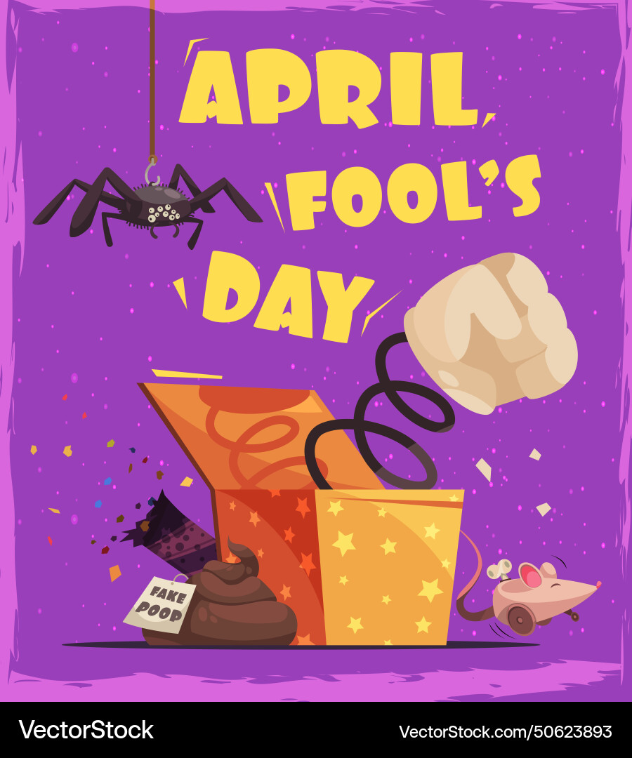 April fools day composition Royalty Free Vector Image
