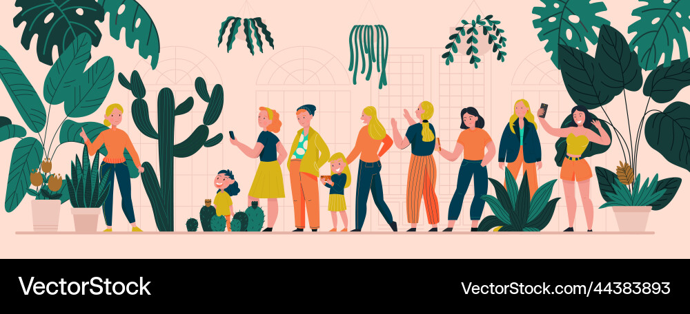 Botanical garden excursion Royalty Free Vector Image