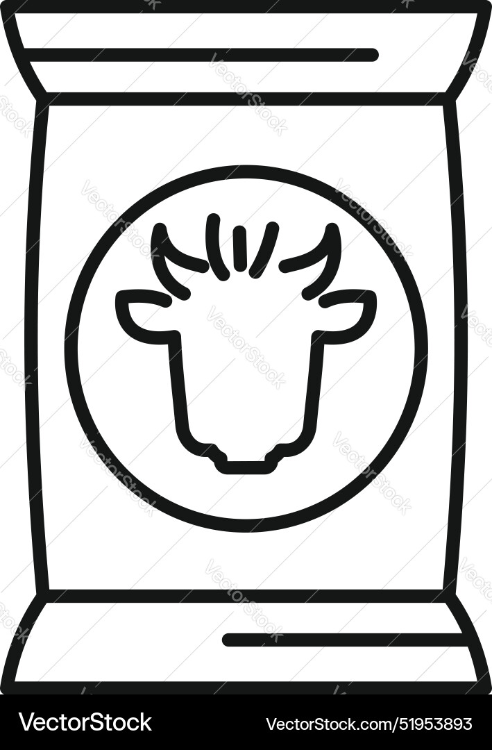 Cow feed bag icon representing dairy farming and Vector Image
