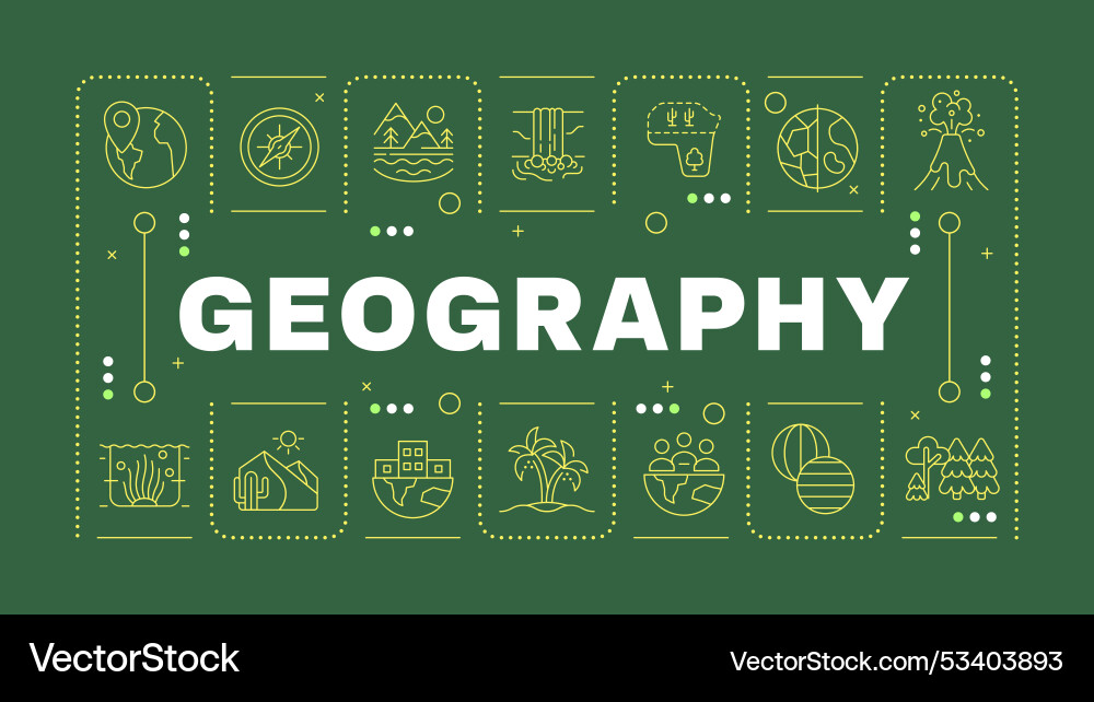 Geography green word concept Royalty Free Vector Image