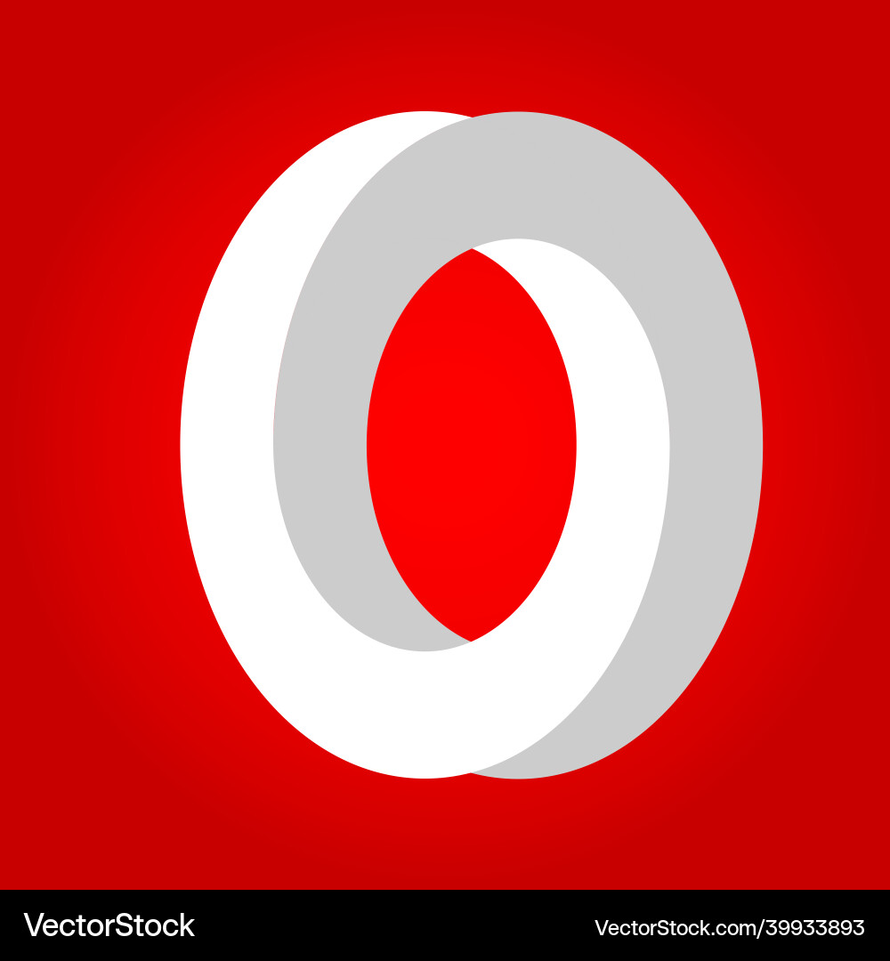 Impossible Oval Letter O Logo Royalty Free Vector Image