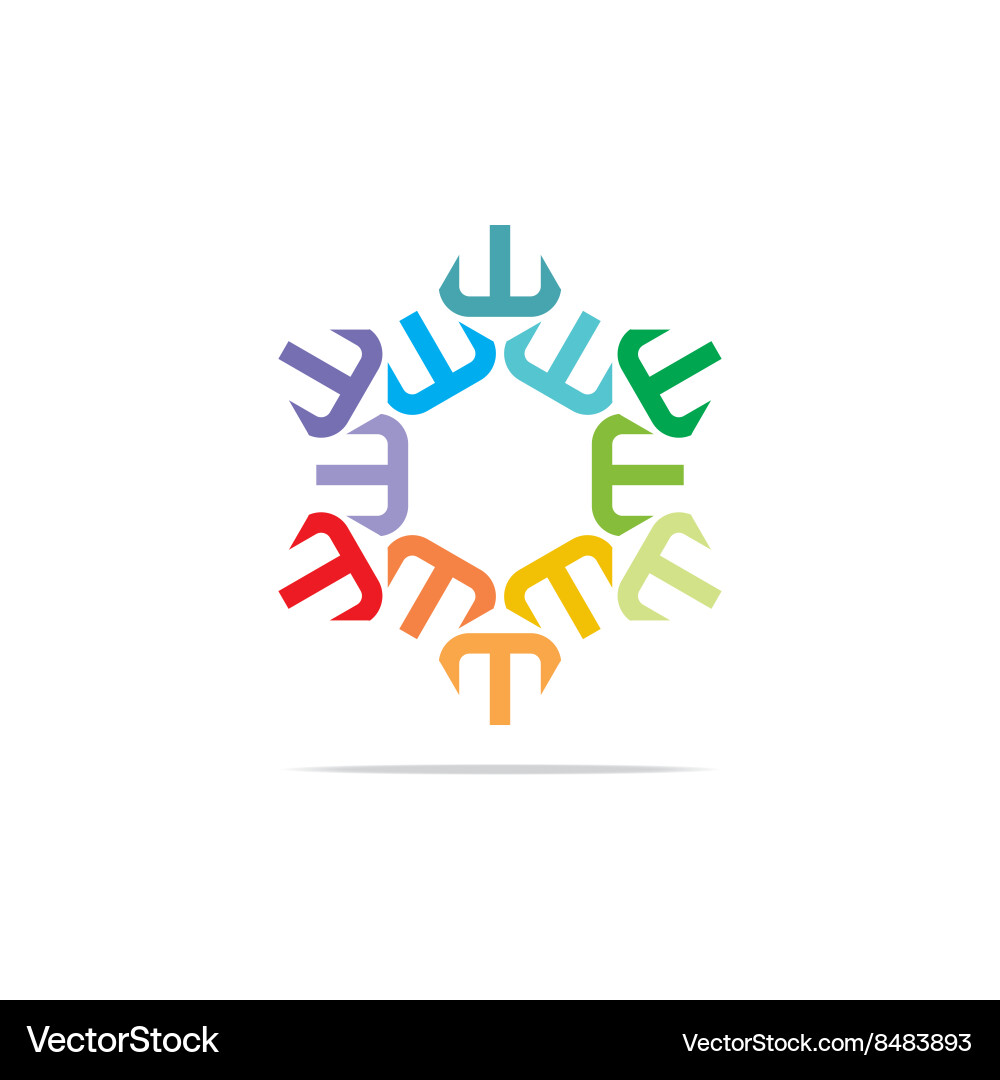 Letter t connecting network logo Royalty Free Vector Image