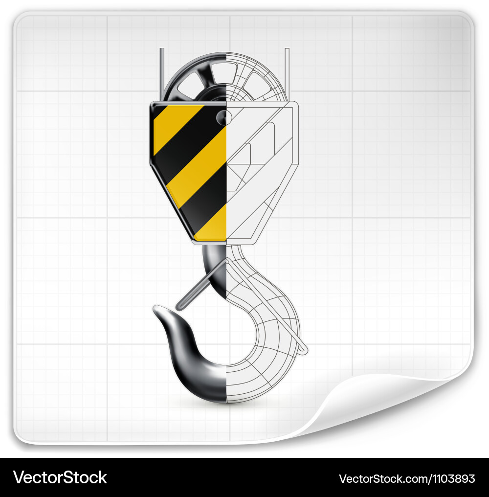 Lifting hook drawing Royalty Free Vector Image