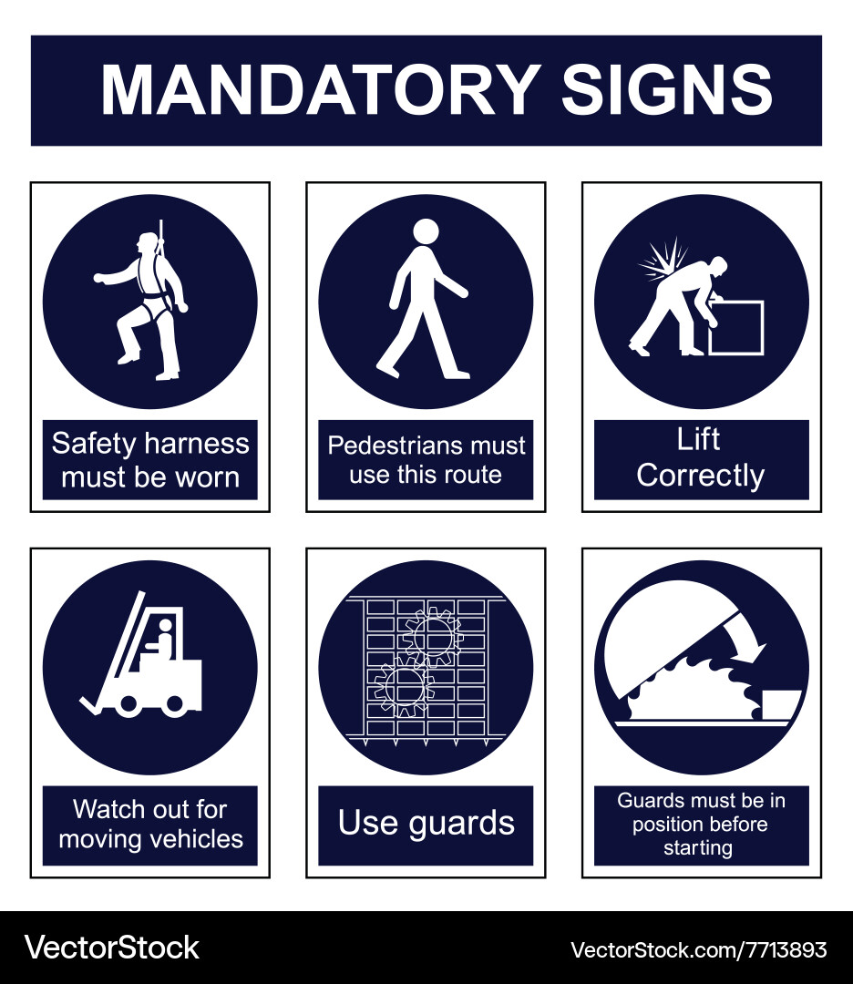Mandatory safety signs Royalty Free Vector Image