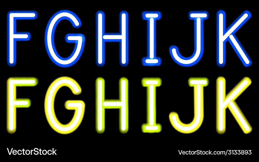 Neon alphabet Royalty Free Vector Image - VectorStock