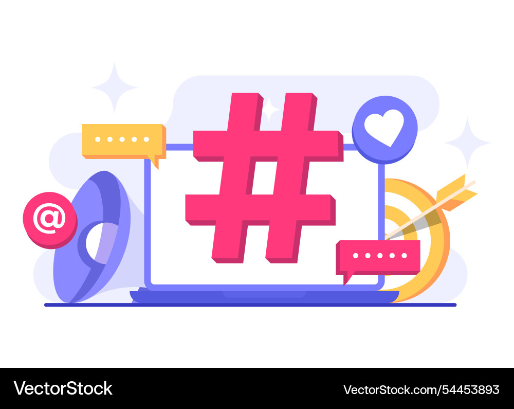 Social media marketing concept flat for web Vector Image