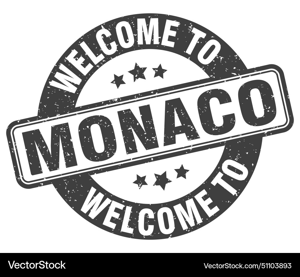Welcome to monaco stamp round sign Royalty Free Vector Image