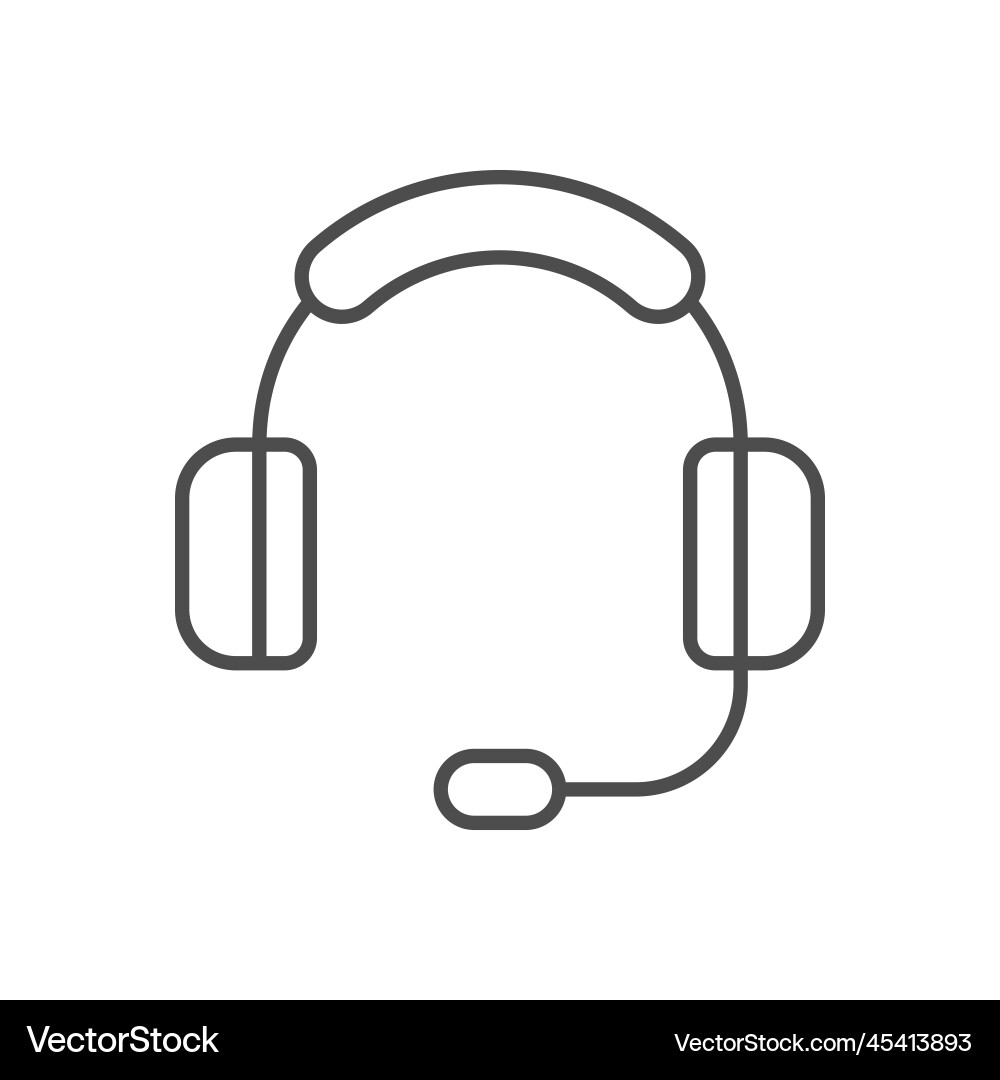 Wireless headset line outline icon Royalty Free Vector Image