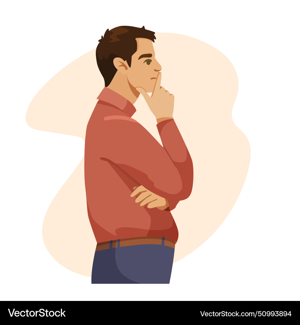 A thoughtful man standing Royalty Free Vector Image