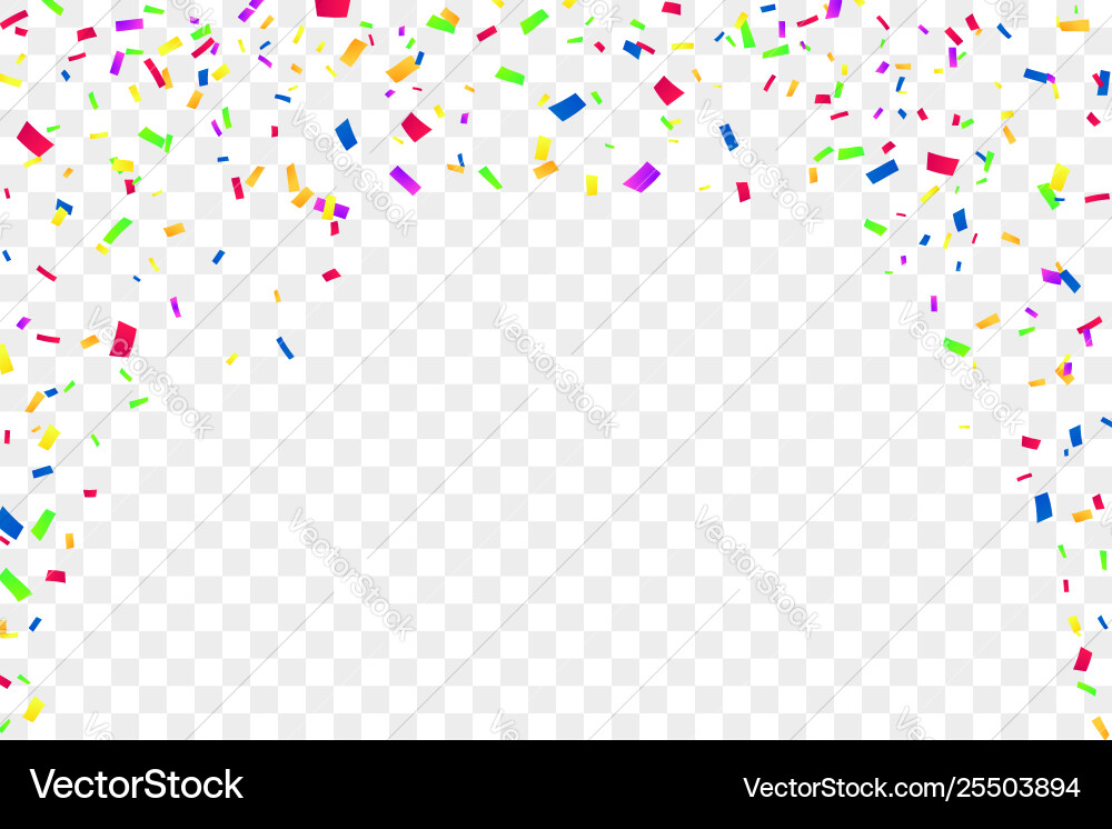 Falling confetti isolated white transparent Vector Image