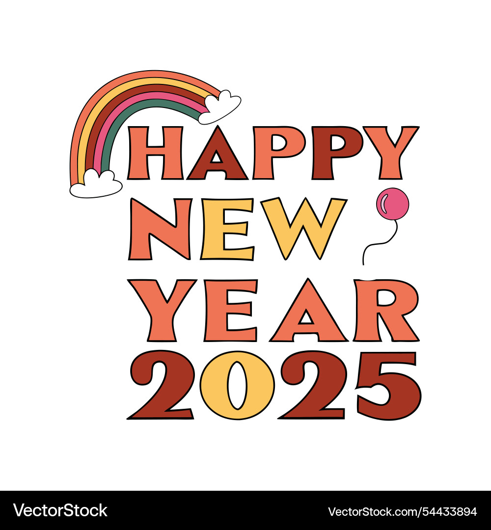 Happy new year 2025 Royalty Free Vector Image - VectorStock