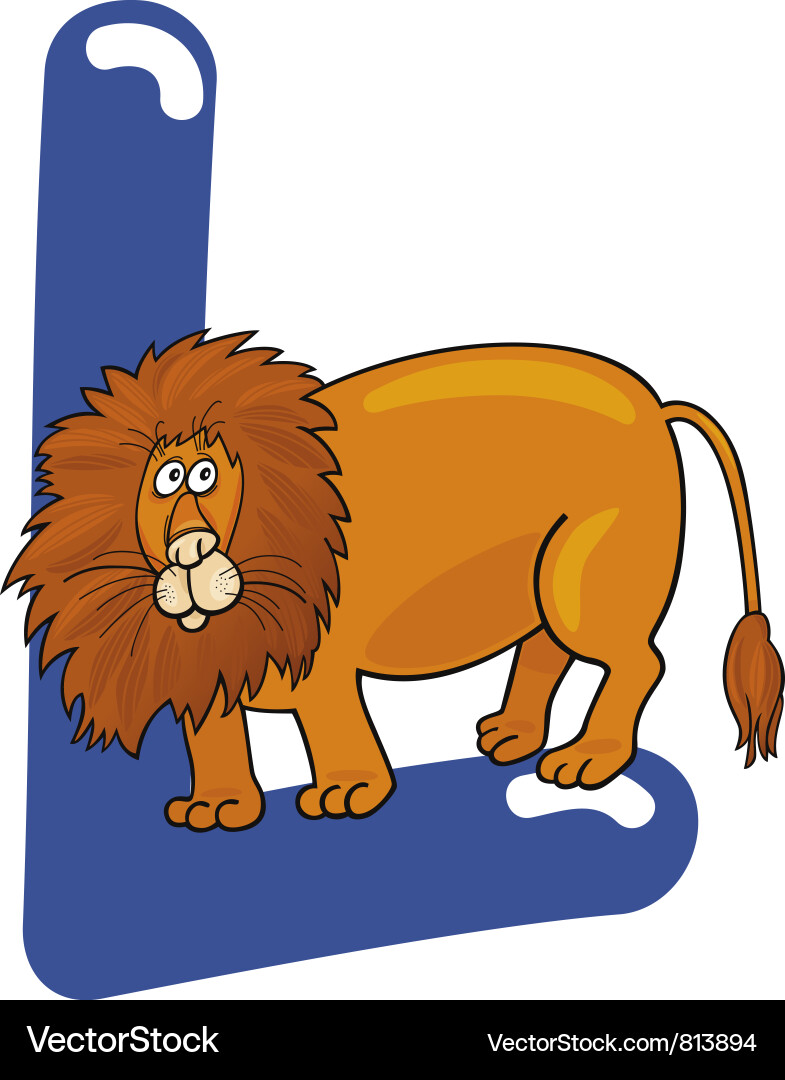L for lion Royalty Free Vector Image - VectorStock
