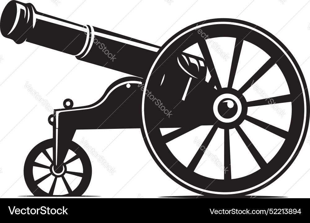 Lethal arsenal sleek black cannon emblematic Vector Image