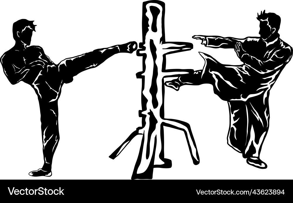 Wing chun kung fu logo Royalty Free Vector Image