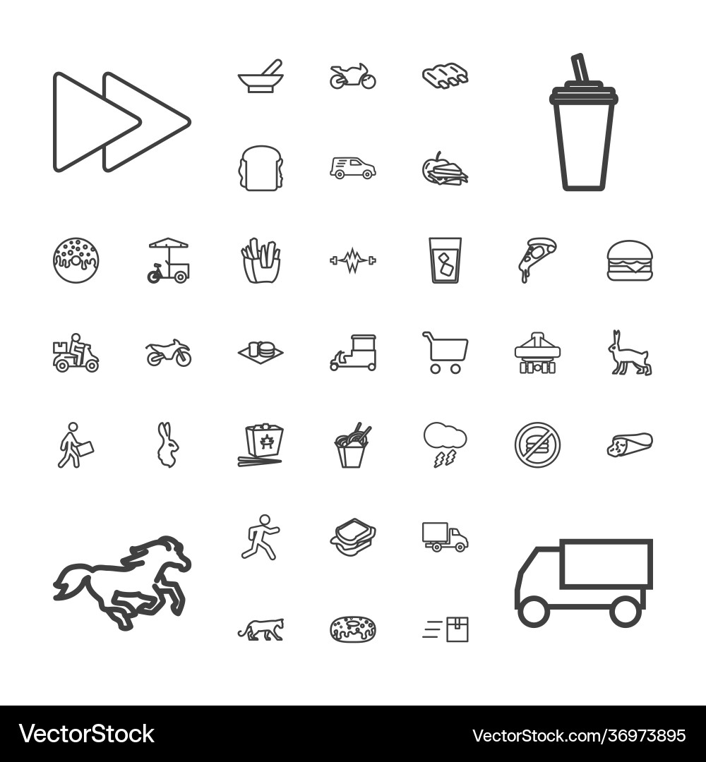 37 fast icons Royalty Free Vector Image - VectorStock