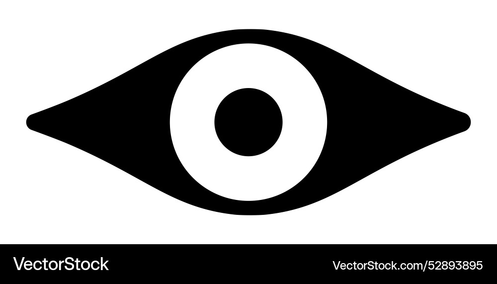 Black eye with white iris Royalty Free Vector Image