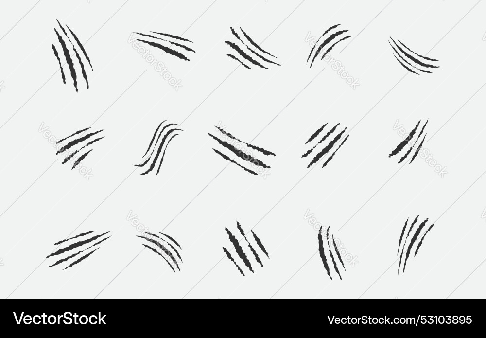 Claws scratches animal monster mark design Vector Image