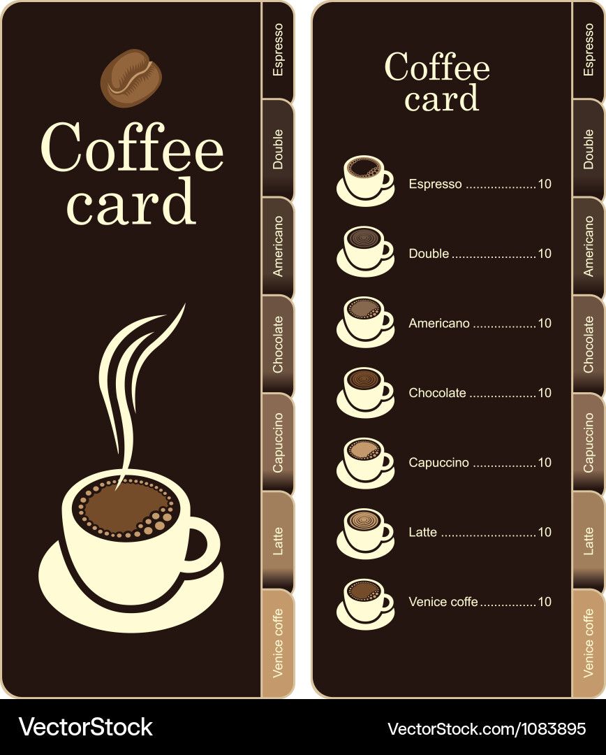 Coffee card Royalty Free Vector Image - VectorStock