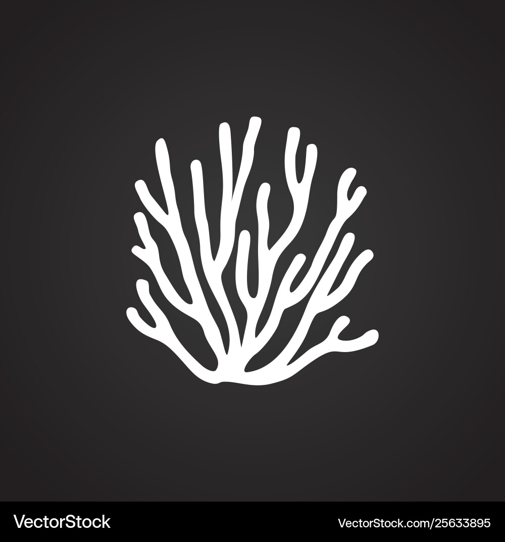 Coral Reef Icon - White and Black Royalty Free Vector Image