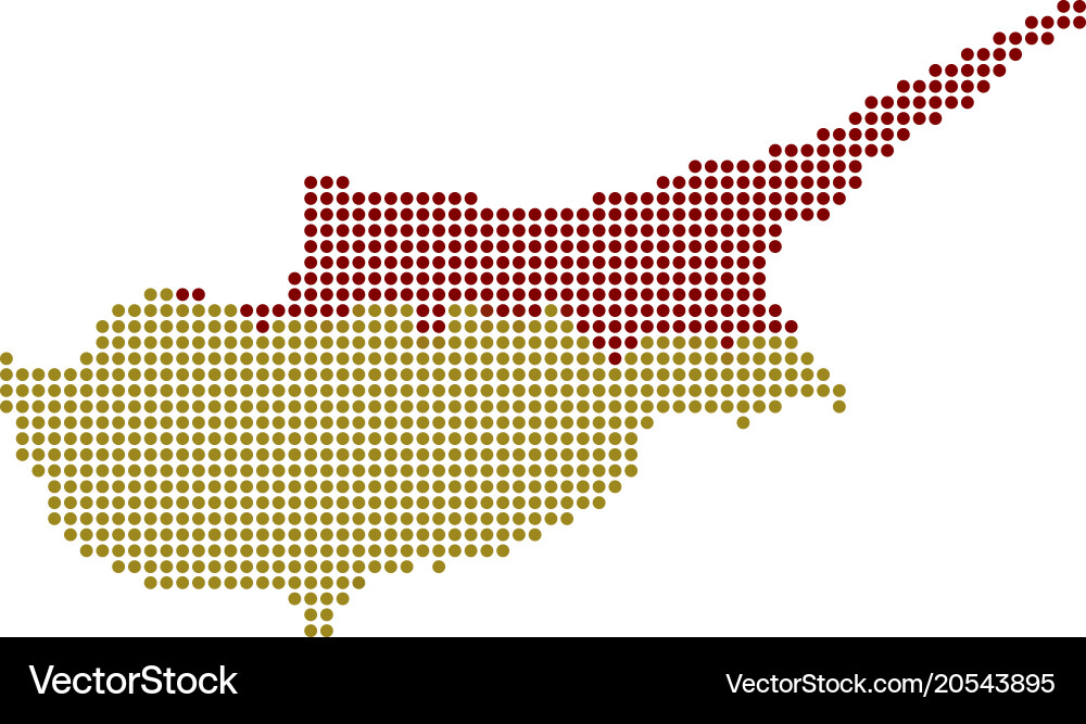Dotted pixel cyprus map Royalty Free Vector Image