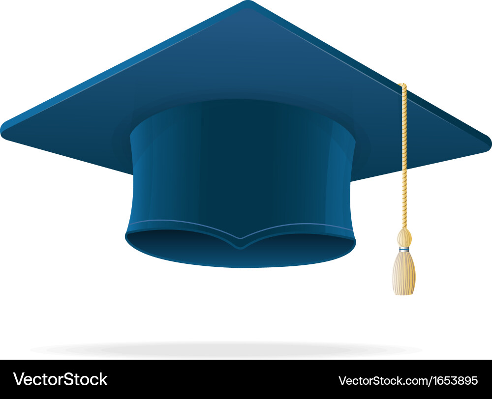 Education cup on white graduation cap Royalty Free Vector