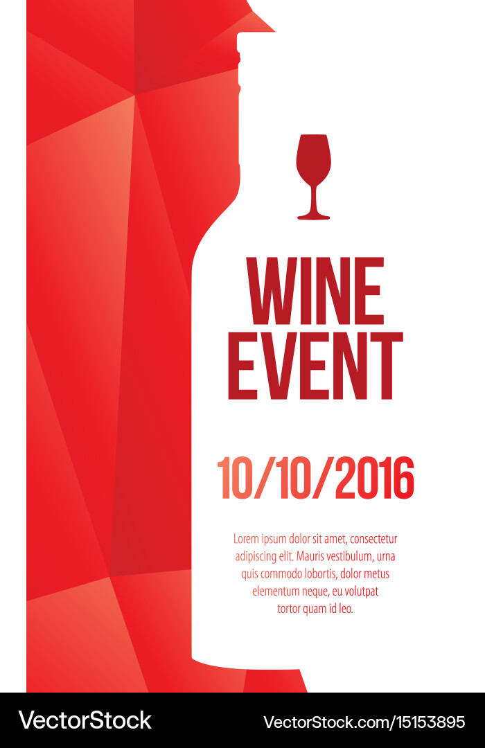 Elegant Wine Event Poster Royalty Free Vector Image