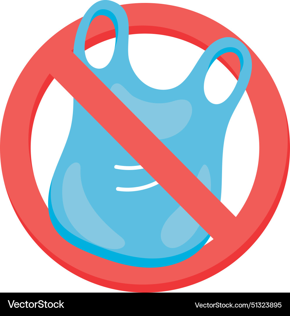 Free plastic bag stop Royalty Free Vector Image