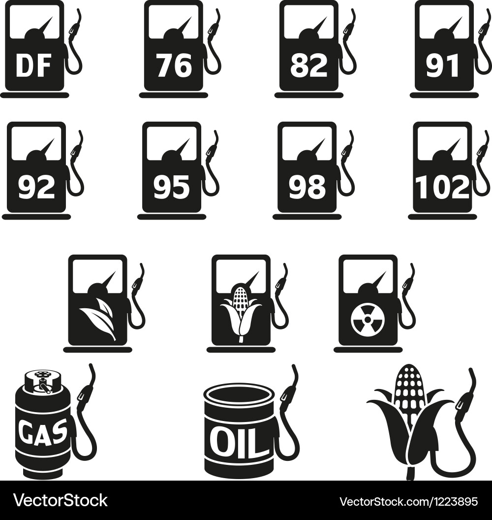 Fuel pump set Royalty Free Vector Image - VectorStock