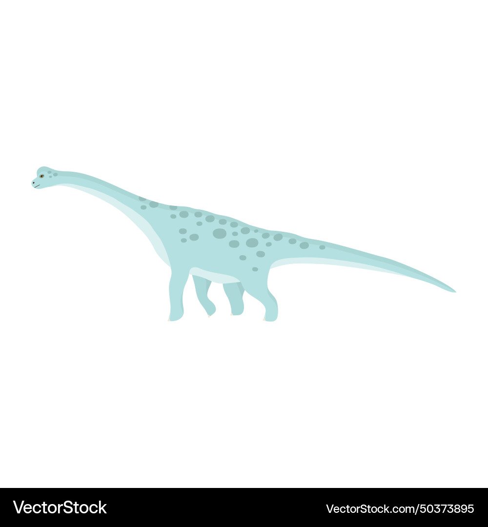 Hand drawn flat diplodocus dinosaur Royalty Free Vector