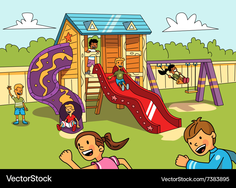 Kids on the playground Royalty Free Vector Image
