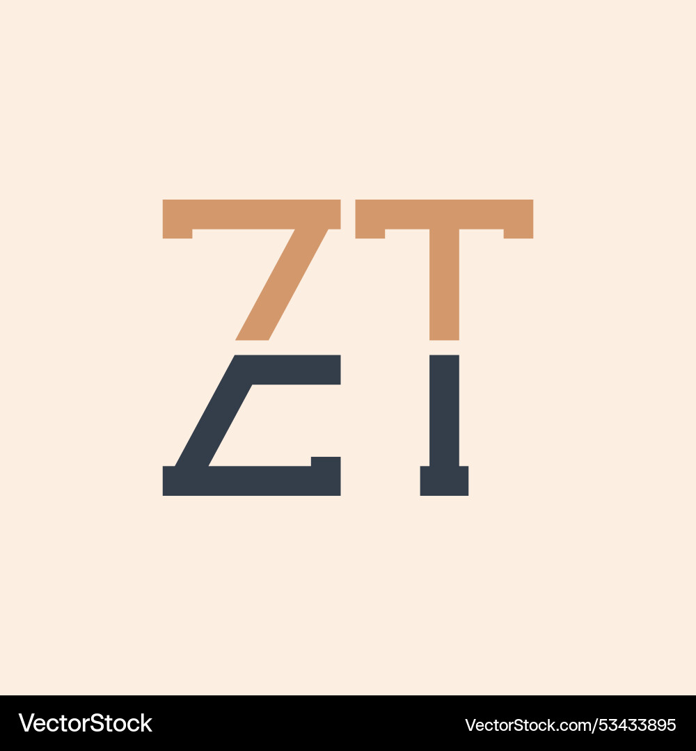 Modern zt letter logo design creative and Vector Image