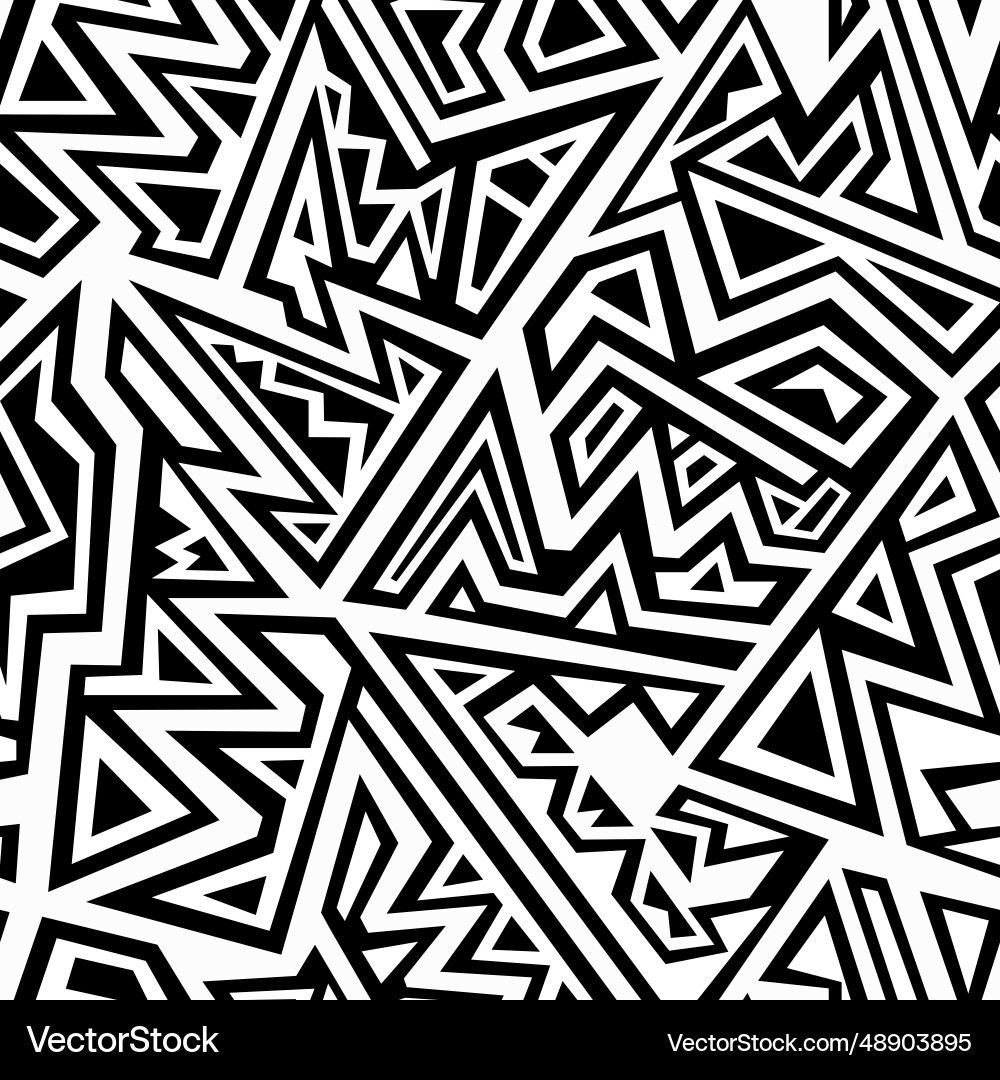 Monochrome african geometric seamless pattern Vector Image