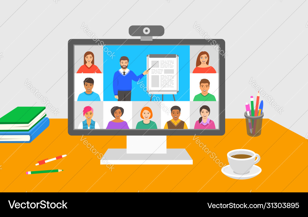 Online education virtual class teleconference call